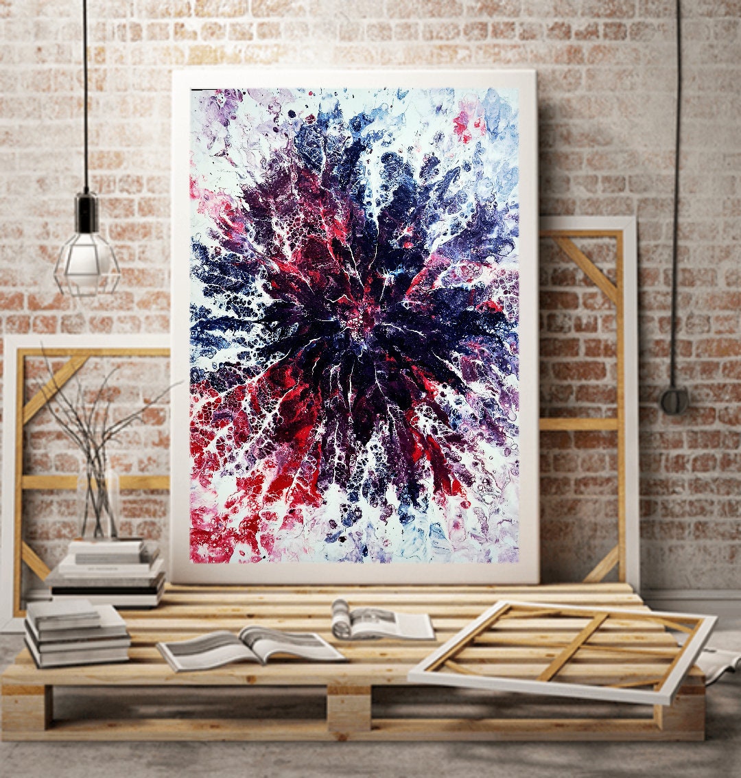 EXPLOSION Acrylic Painting on Canvas/ Abstract Wall - Etsy