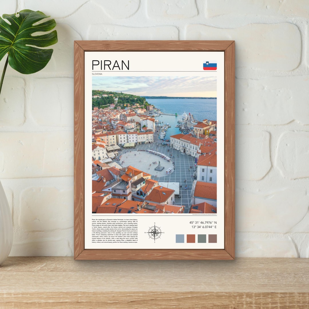 Piran Print, Piran Slovenia Poster, Piran Wall Art, Piran Tartini ...
