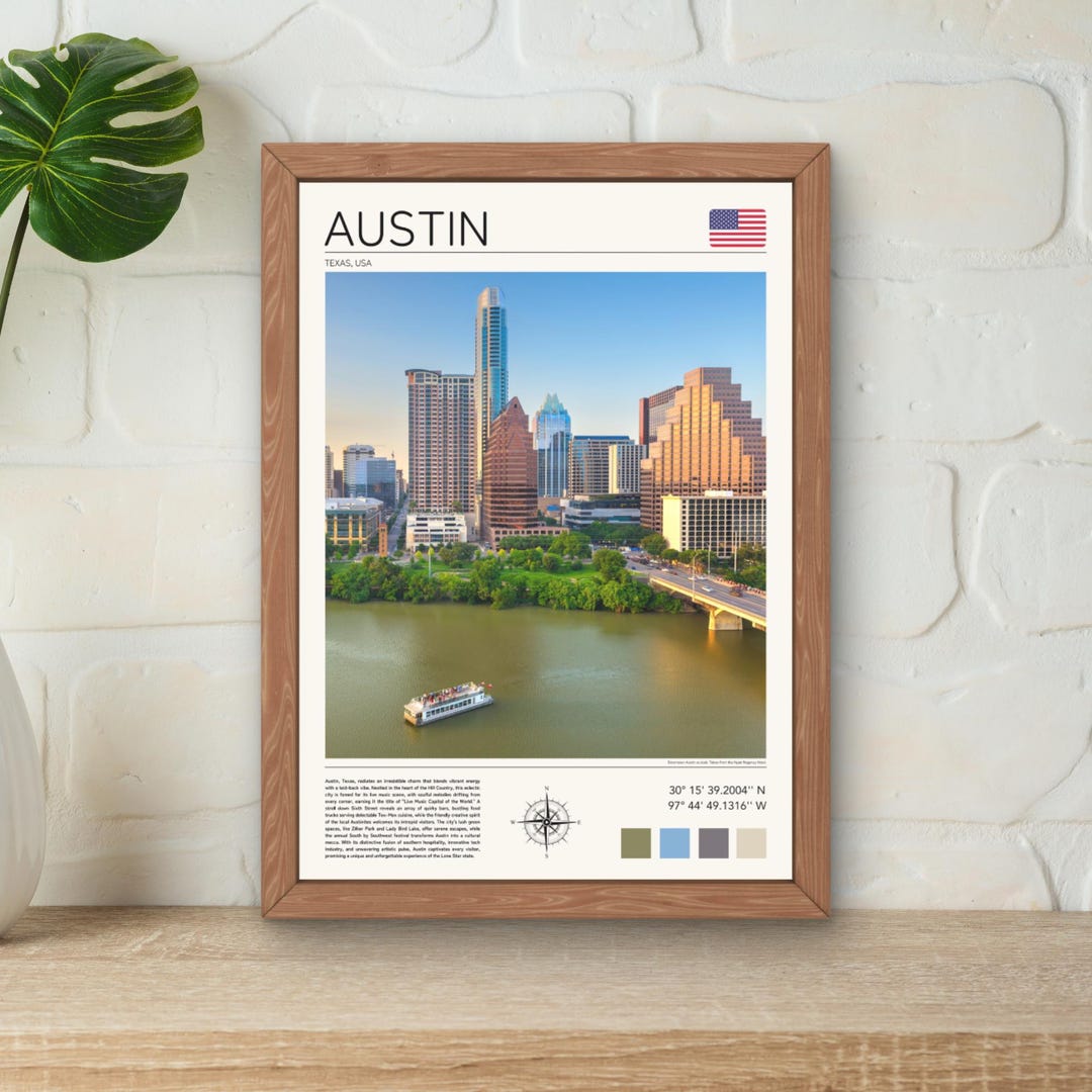 Austin Poster | Austin Texas Print | Austin Skyline Wall Art | Texas ...