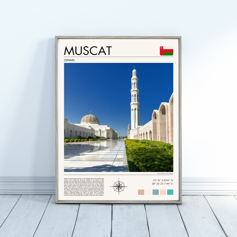 Muscat Poster | Muscat Print | Muscat Oman | Muscat Travel Poster ...