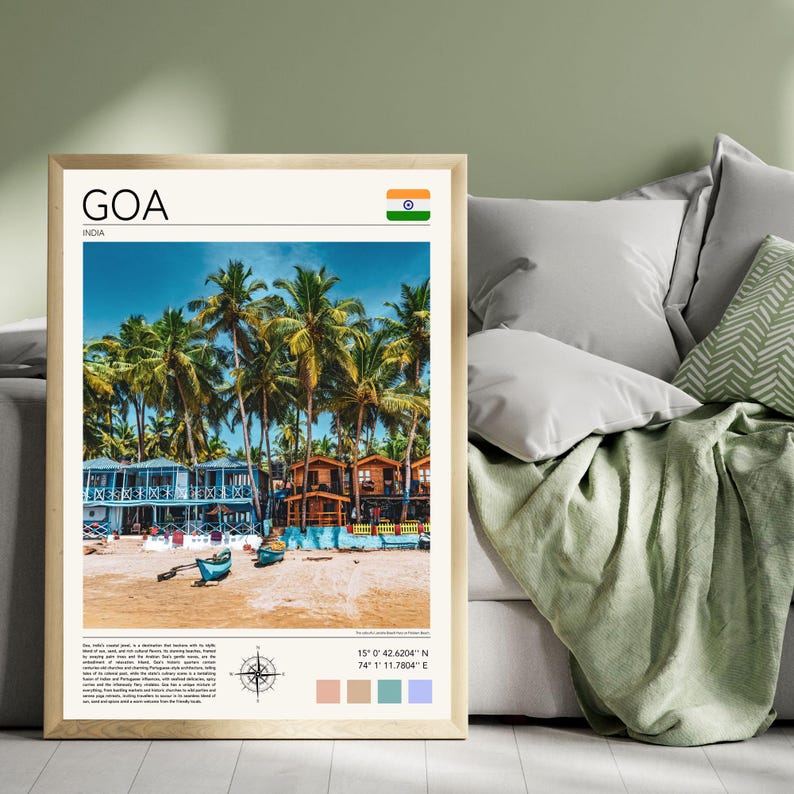Goa Poster, Goa Wall Art, Goa Print, Digital Print, Goa Art, Goa Travel ...