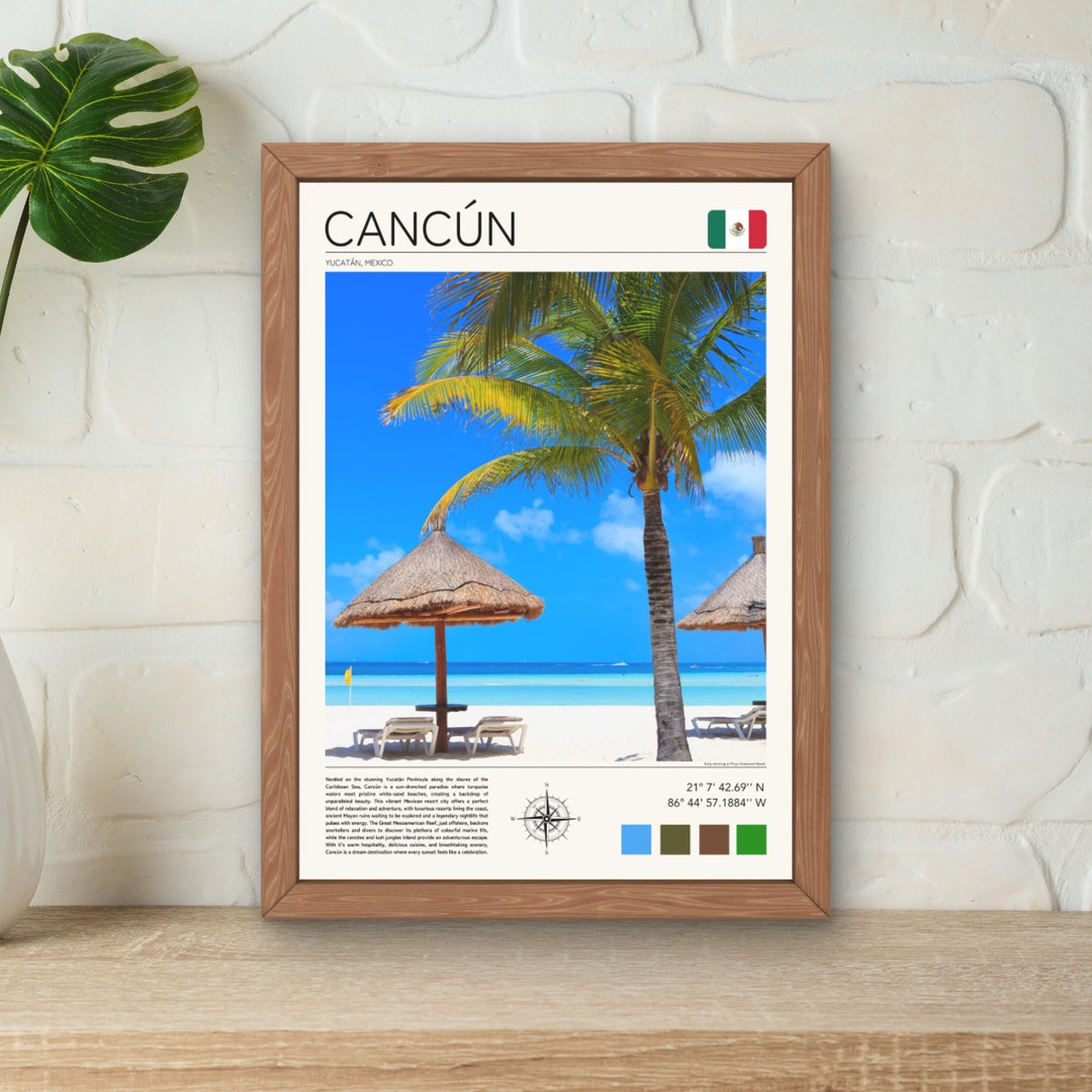 Cancun Print | Cancun Wall Art | Cancun Mexico Travel Art | Cancun ...