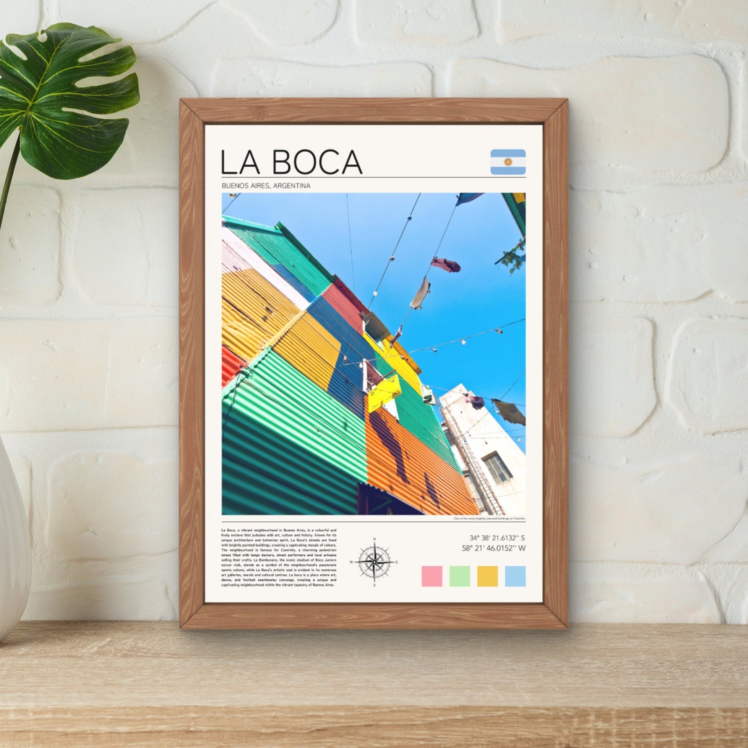 La Boca Poster | Argentina Wall Art | La Boca Print | Digital Print ...