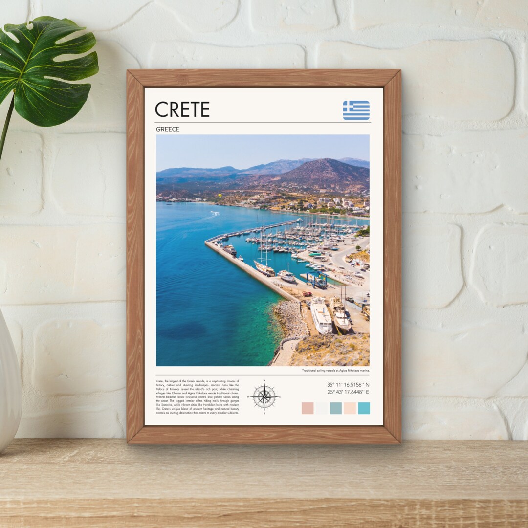 Crete Poster | Crete Print | Digital Art | Greece Wall Art | Greece ...
