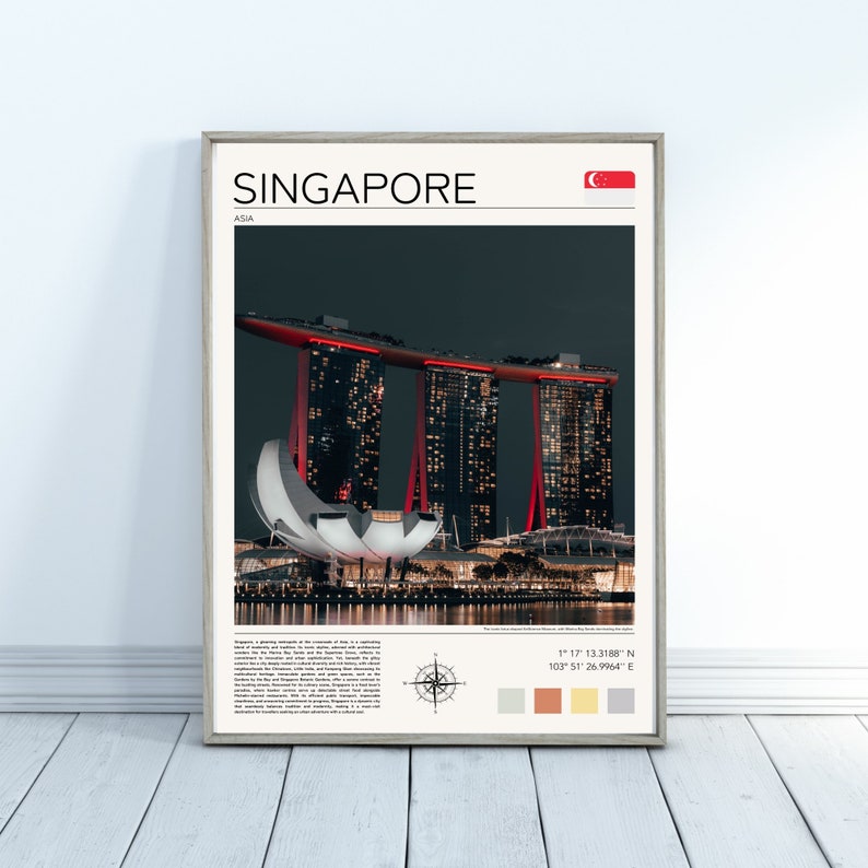 Singapore Print Singapore Poster Singapore Wall Art - Etsy