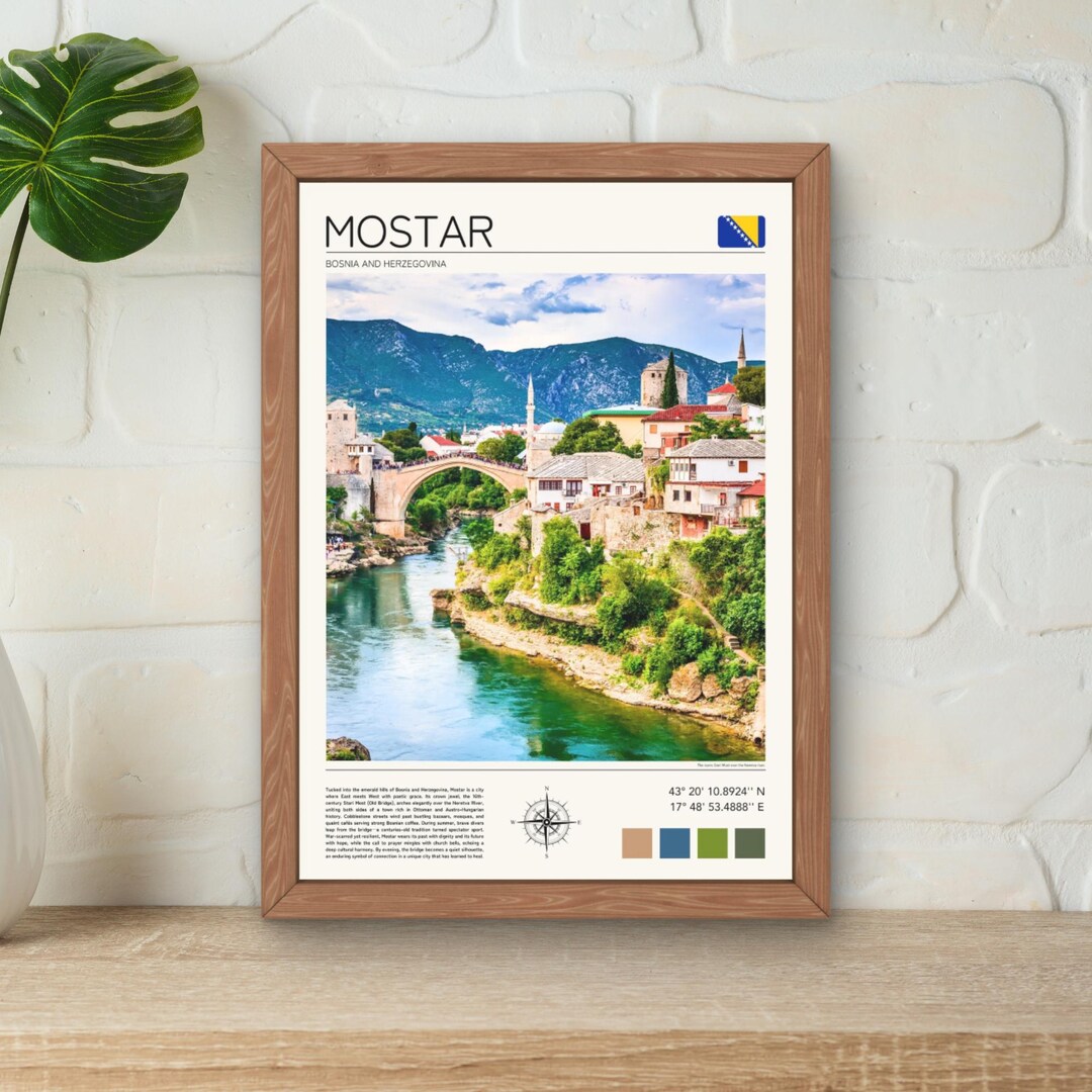 Mostar Poster, Mostar Print, Mostar Wall Art, Mostar Bosnia ...