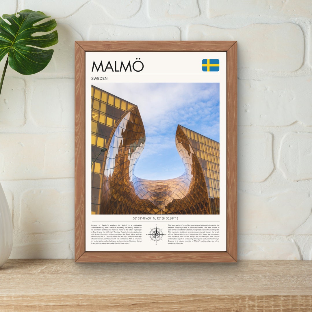 Malmö Poster Malmo Print Travel Photography Malmö Sweden Travel Poster ...