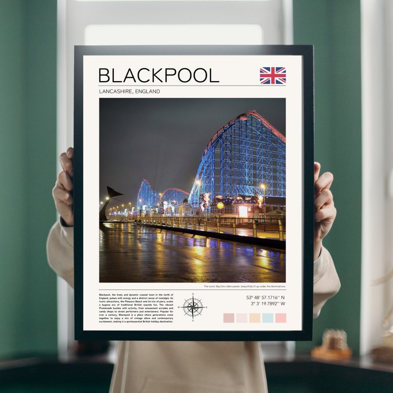Blackpool Poster Blackpool Wall Art Blackpool Illuminations Blackpool ...