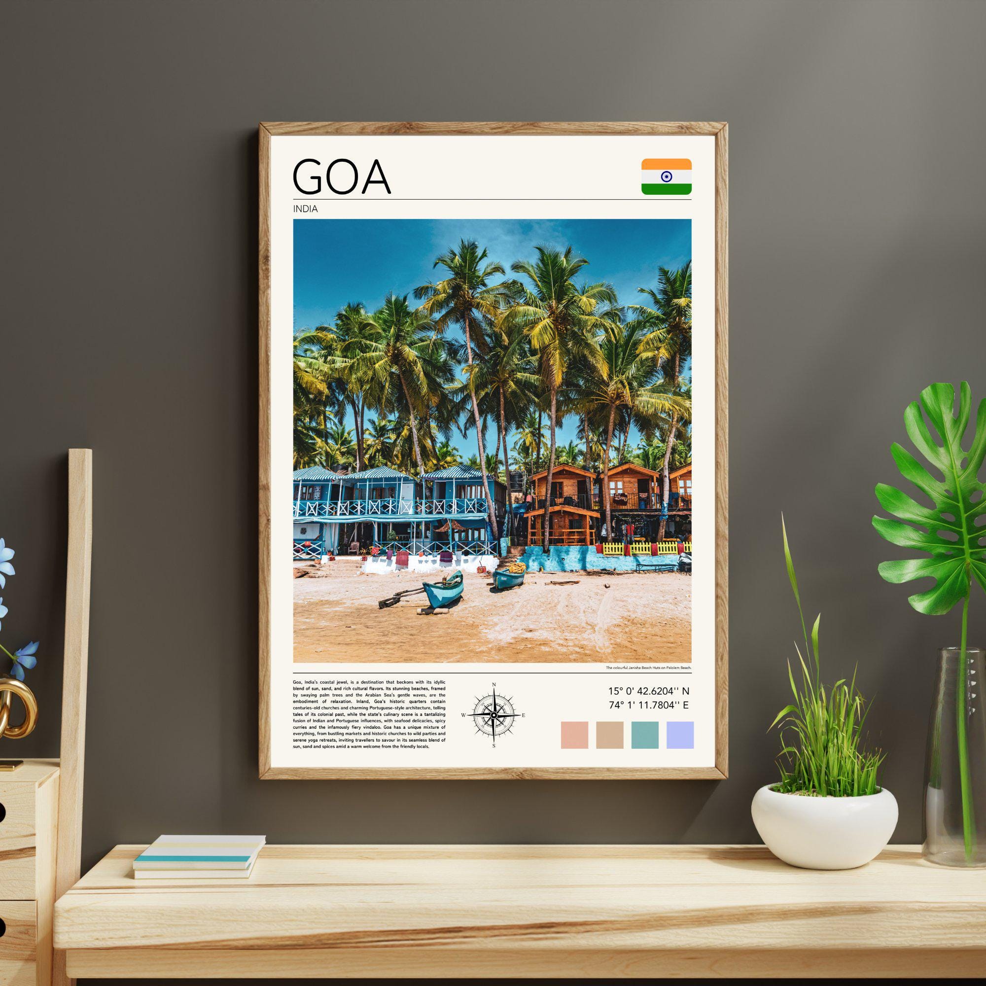 Goa Poster, Goa Wall Art, Goa Print, Digital Print, Goa Art, Goa Travel ...