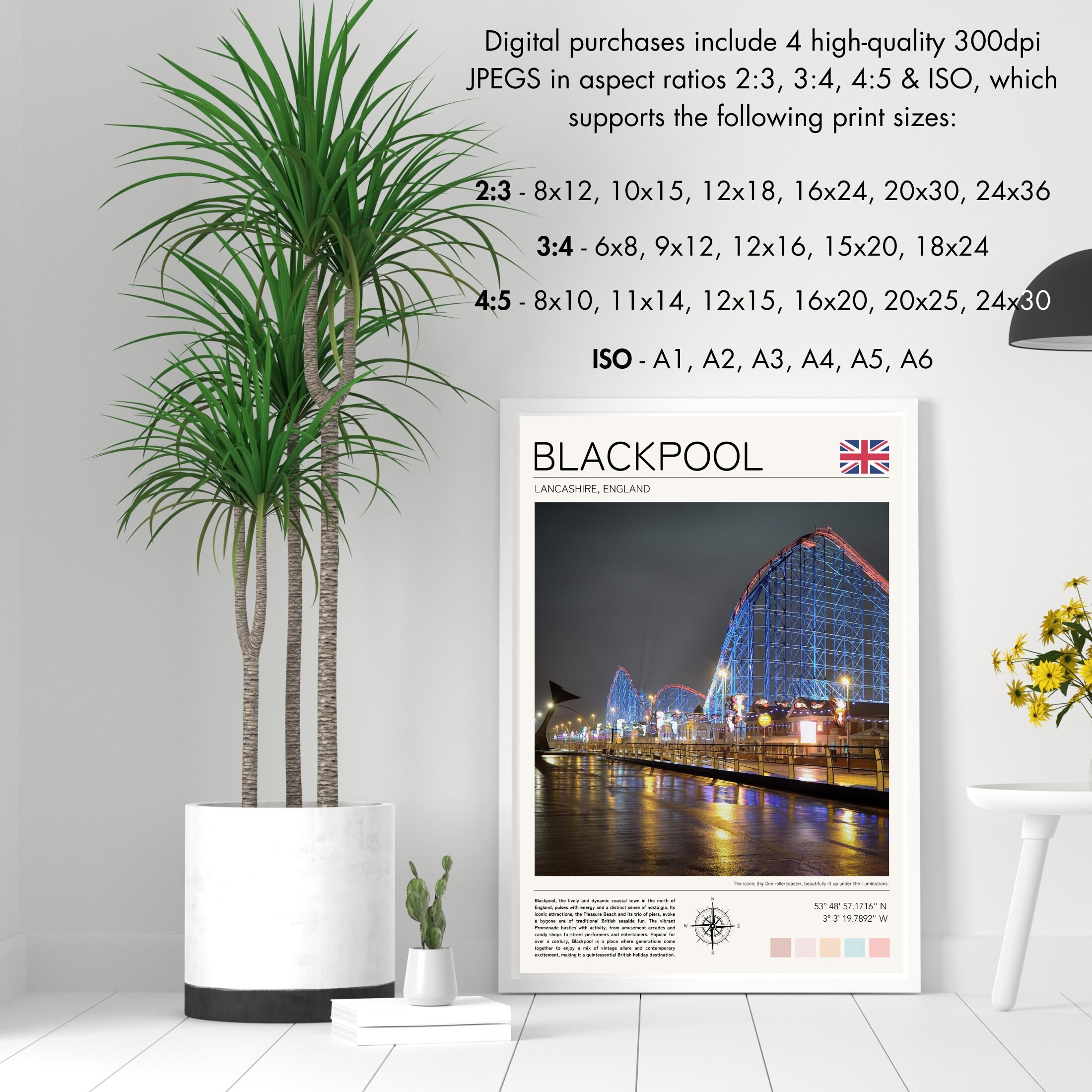 Blackpool Poster Blackpool Wall Art Blackpool Illuminations Blackpool ...