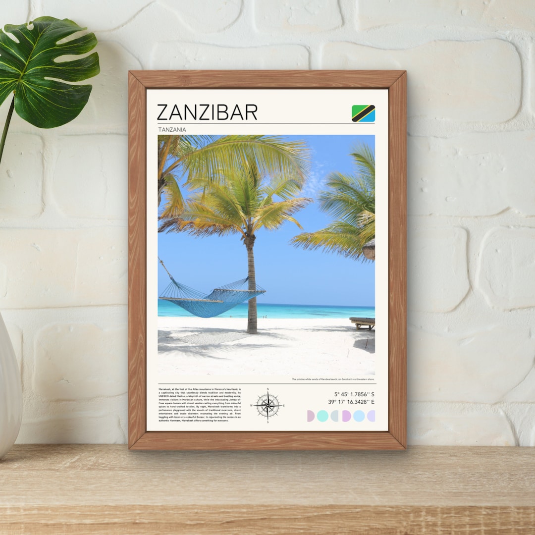 Zanzibar Poster, Zanzibar Wall Art, Tanzania Travel Print, Zanzibar ...