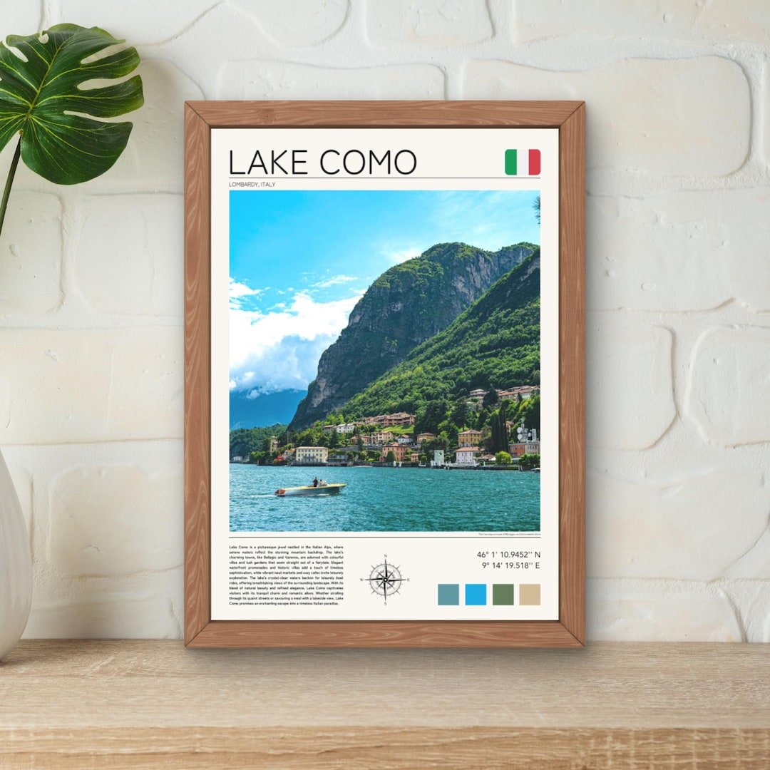 Lake Como Print, Lago Di Como Print, Lake Como Wall Art, Italian Lakes ...