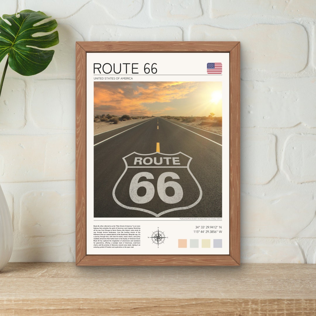 Route 66 Print | Route 66 Wall Art | Driving Road Gifts | California ...