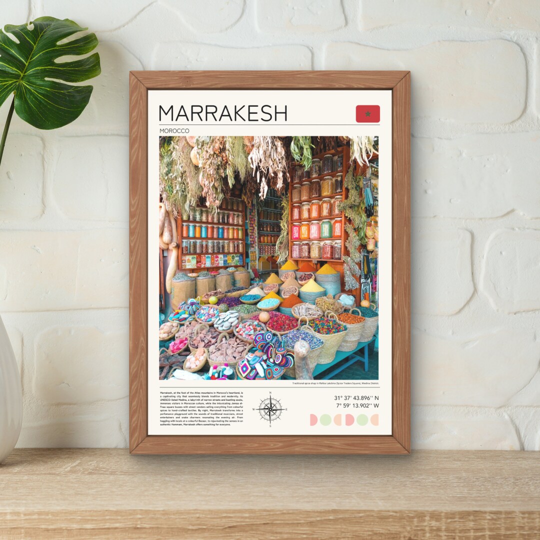 Marrakesh Poster | Marrakesh Wall Art | Morocco Travel Print ...