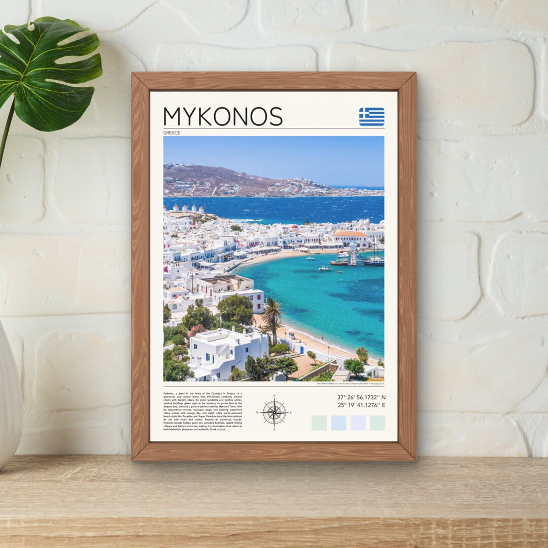 Mykonos Print | Mykonos Poster | Greece Wall Art | Greek Islands Print ...