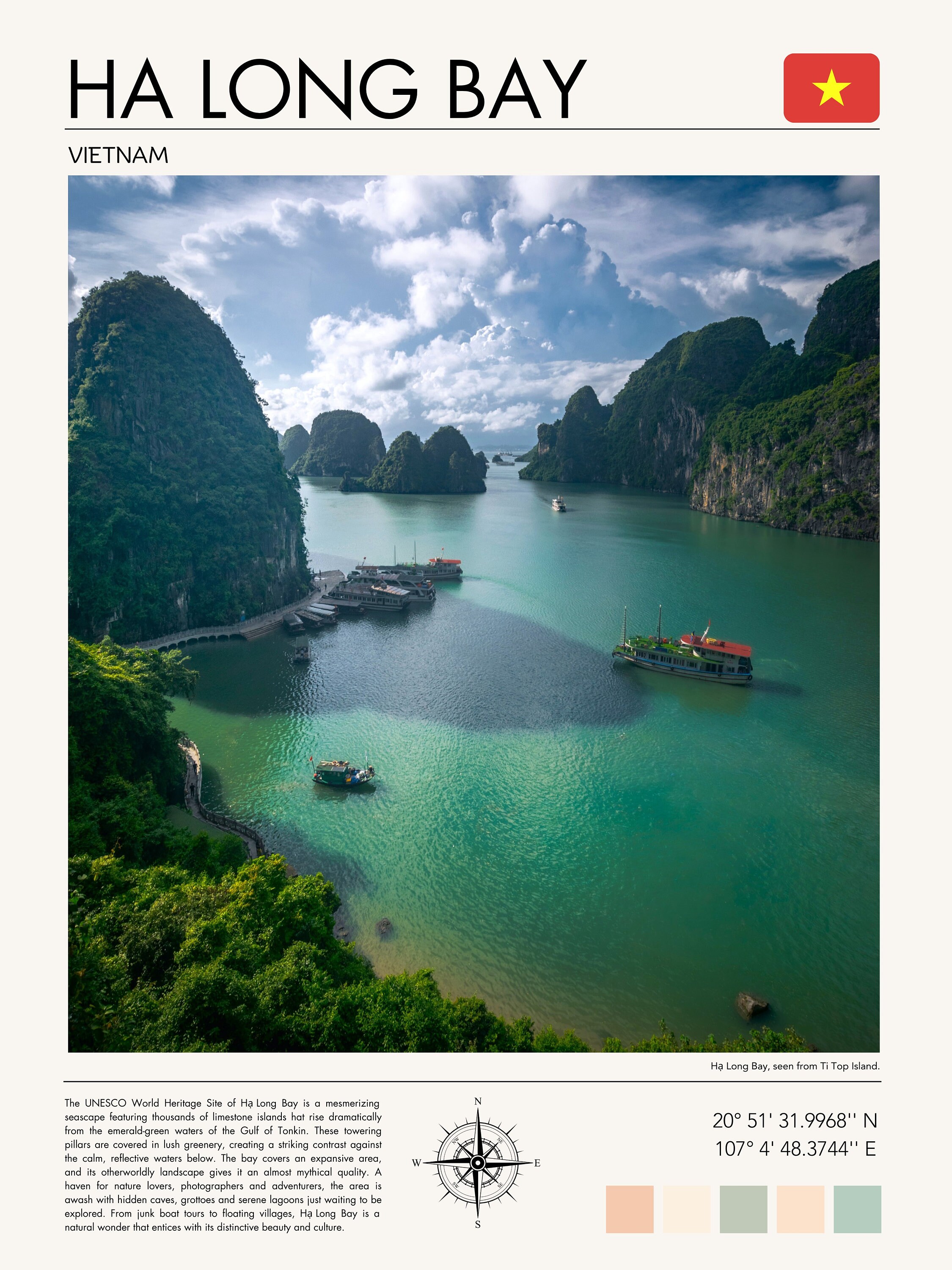 Ha Long Bay Print Ha Long Bay Poster Vietnam Wall Art Vietnam Travel ...