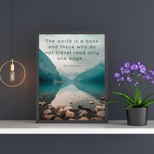 Travel Quote Print, the World is A Book Poster, Travel Artwork ...