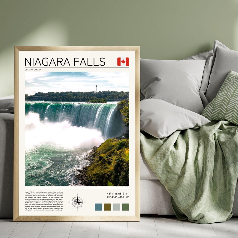 Niagara Falls Print, Niagara Wall Art, Horseshoe Falls Print, Niagara ...