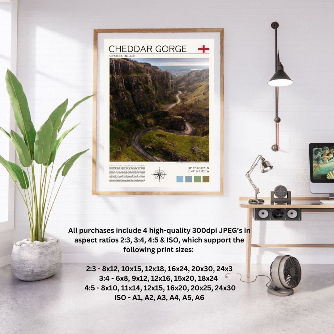 Cheddar Gorge Print Cheddar Gorge Wall Art Scenic Driving Road Art ...