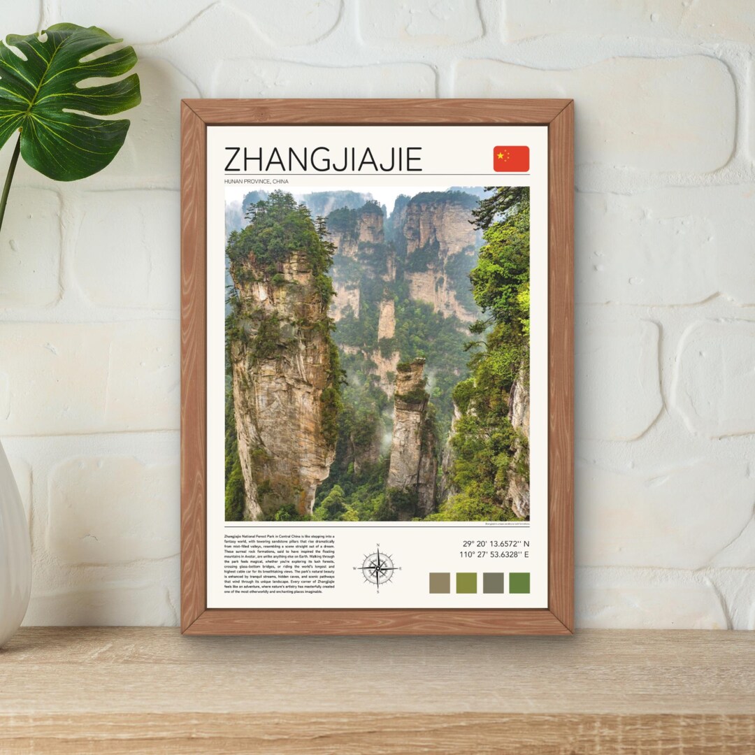 Zhangjiajie Forest National Park Print, China Travel Poster (digital ...