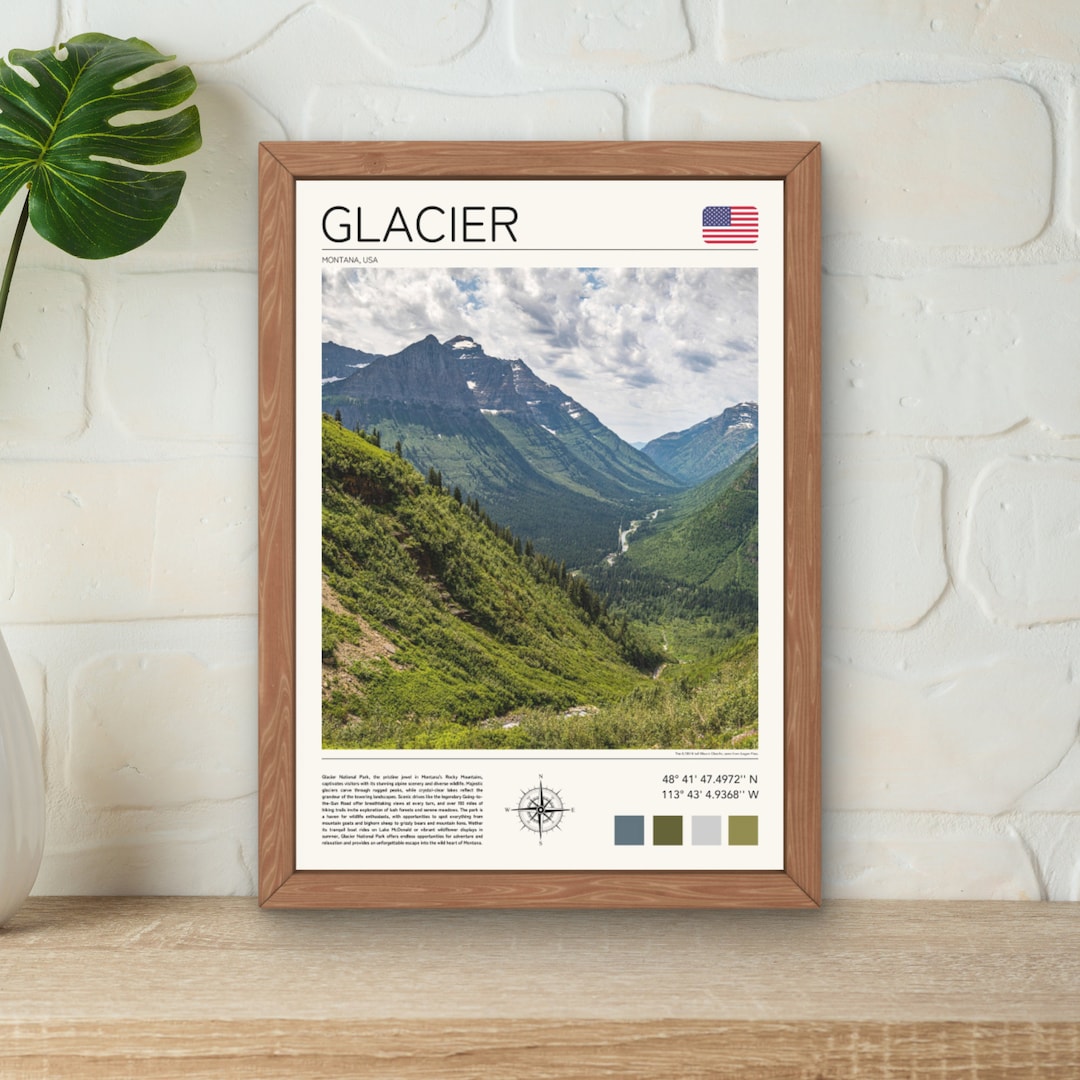 Glacier National Park Print, Glacier National Park Wall Art, Glacier ...