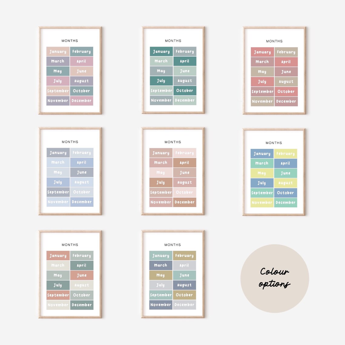 Months of the Year Educational Chart Nursery Classroom - Etsy