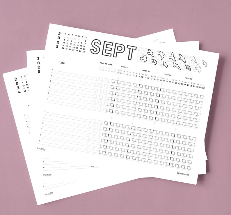 HABIT & TASK TRACKER printable Daily / Weekly / Monthly Calendar ...