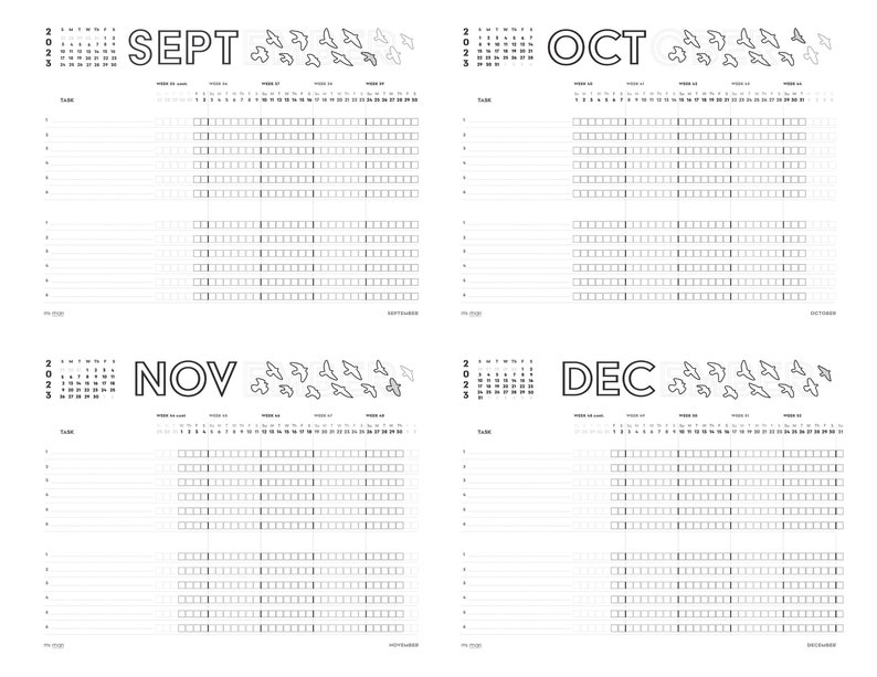 HABIT & TASK TRACKER printable Daily / Weekly / Monthly Calendar ...