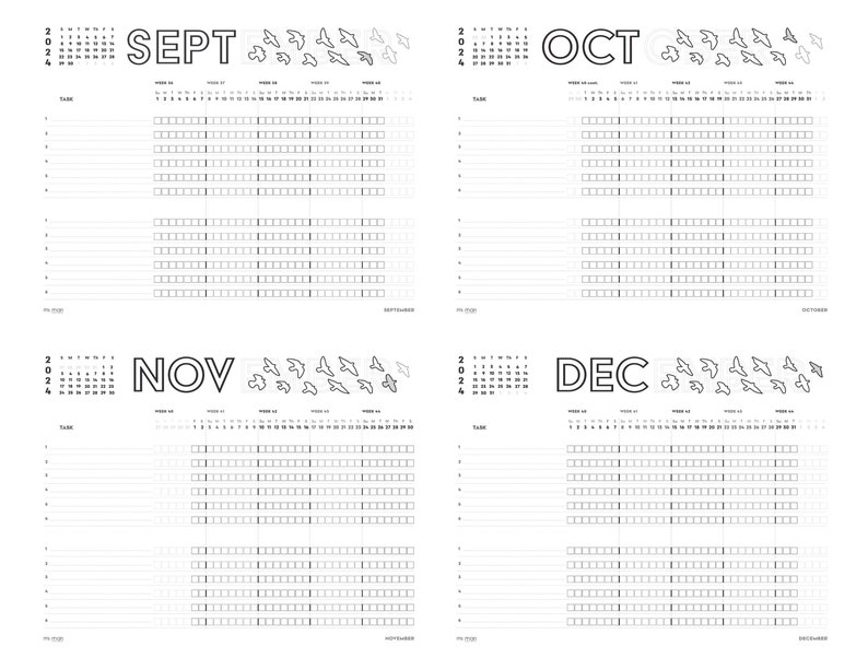 HABIT & TASK TRACKER printable Daily / Weekly / Monthly Calendar ...