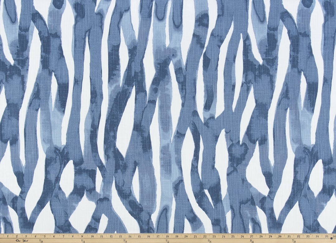 Premier Prints Angela Harris Lina Indigo Luxe Canvas Blue White ...