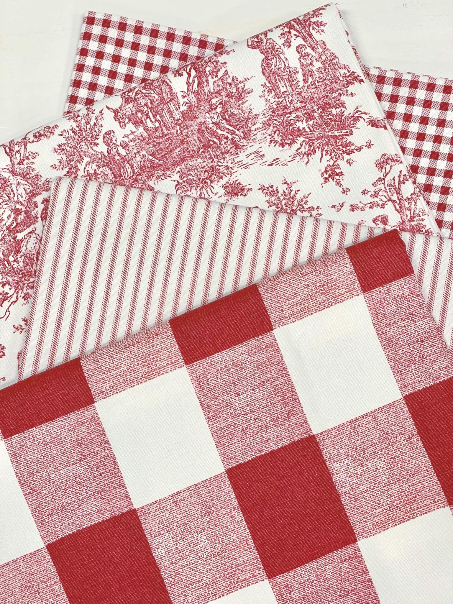 Pompeian Red Toile Fabric. 54"wide French Toile Fabric. Red Toile ...