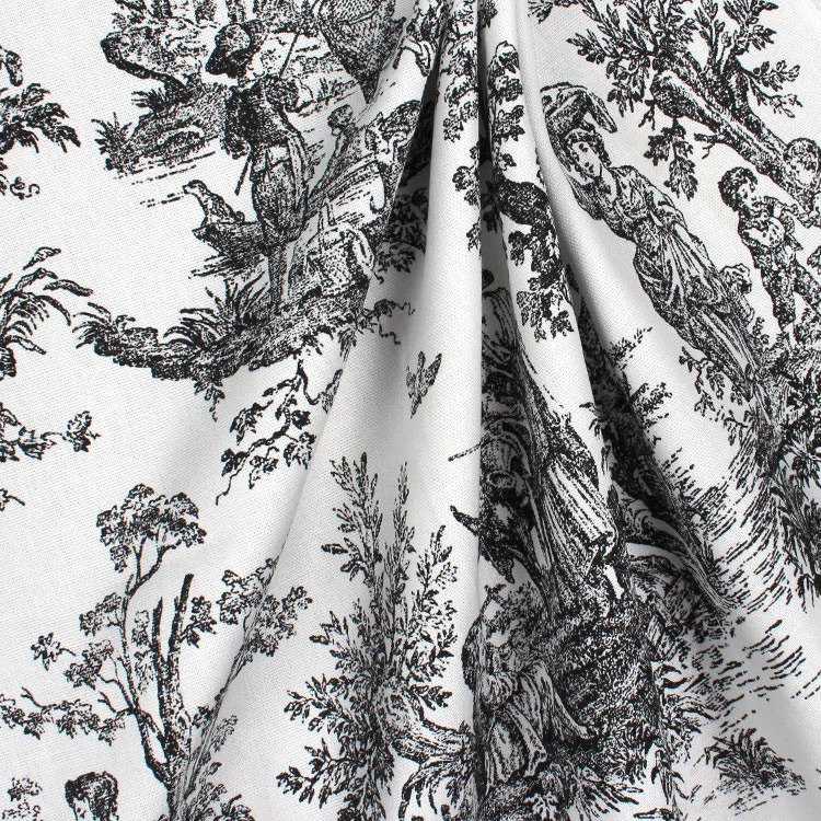 Premier Prints Black Toile White 54"wide Colonial Black White French ...