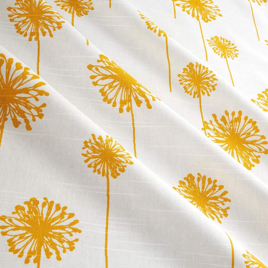 Premier Prints Dandelion Slub Duck Yellow White Floral 54"wide Fabric ...