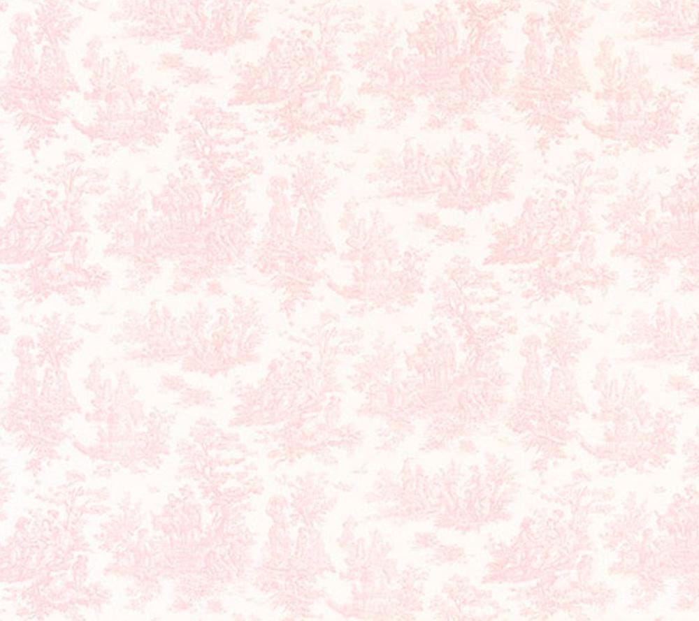 Soft Pink and White Toile Twill Fabric. Soft Pink Toile 54"wide Fabric ...