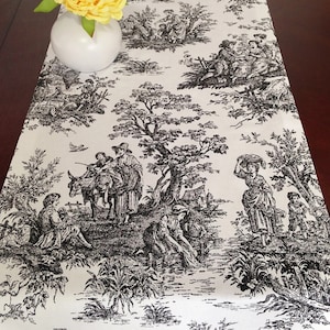 Premier Prints Black Toile White 54"wide Colonial Black White French ...
