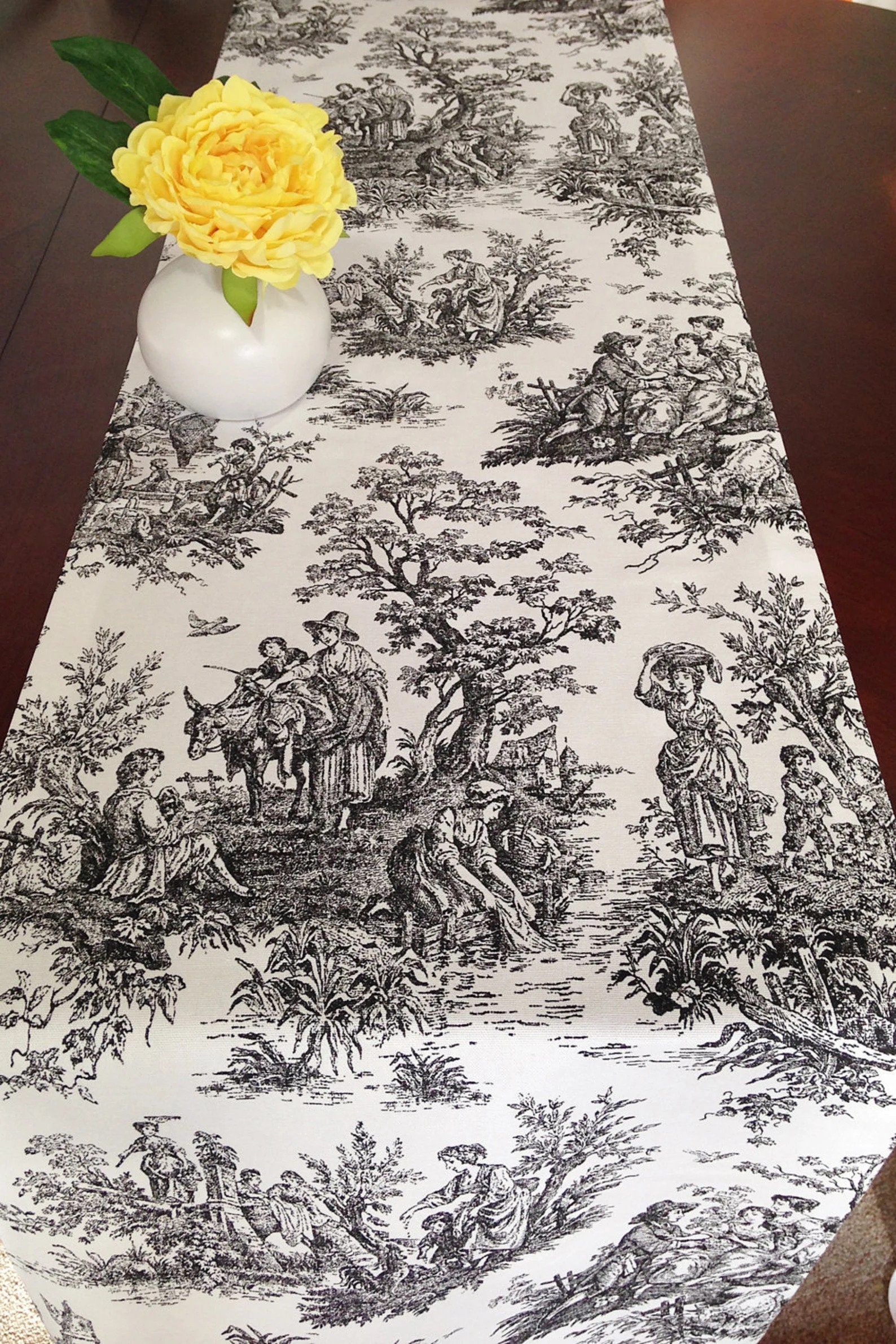 Premier Prints Black Toile White 54"wide Colonial Black White French ...