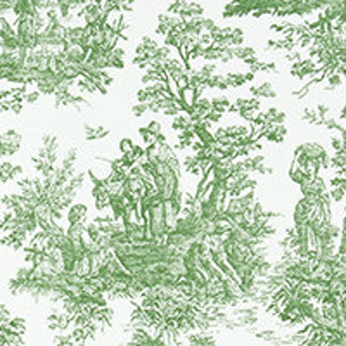 Premier Prints Green Toile White 54"wide Colonial Pine French Toile ...