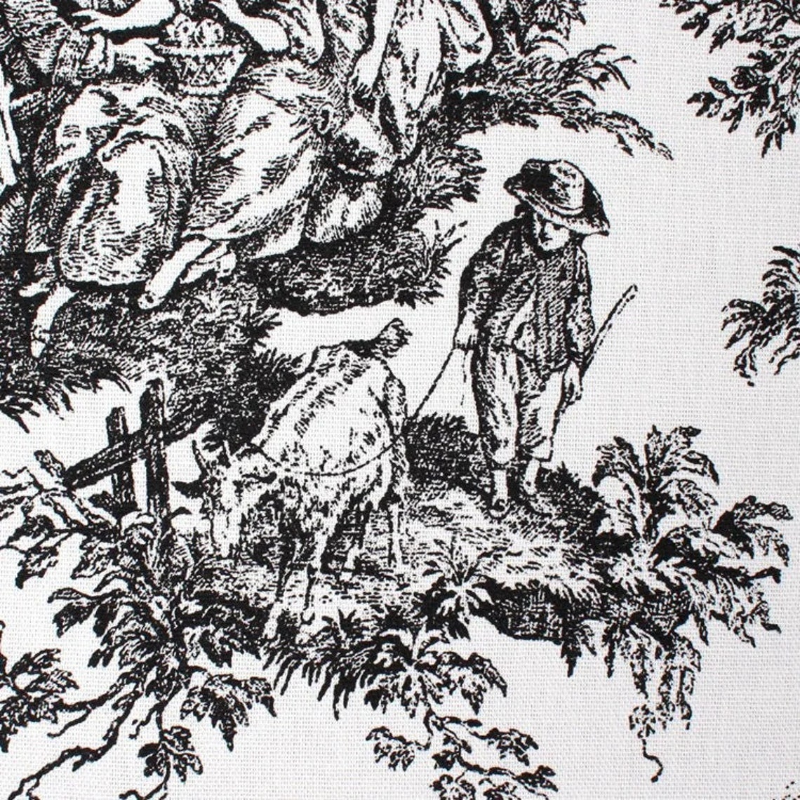 Premier Prints Black Toile White 54"wide Colonial Black White French ...