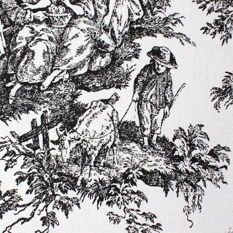 Premier Prints Black Toile White 54"wide Colonial Black White French ...