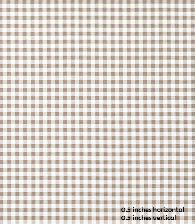 Premier Prints Gingham Ecru Taupe White Check 54"wide Fabric by the ...