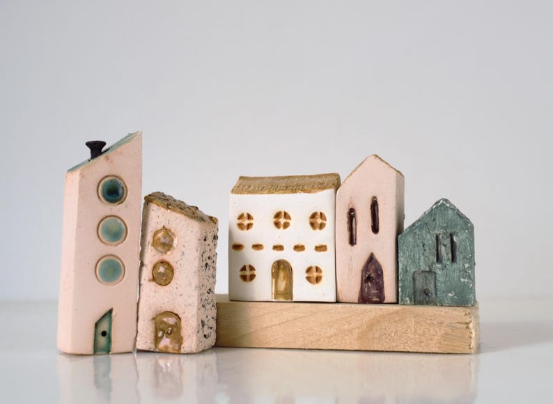 Customizable Ceramic Village Architectural Houses for Rustic and Retro ...