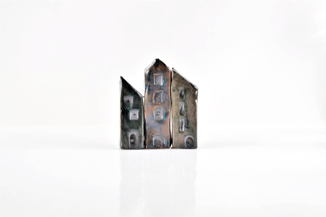 Clay Miniatures. Houses for Model Railway Decoration. City Buildings ...