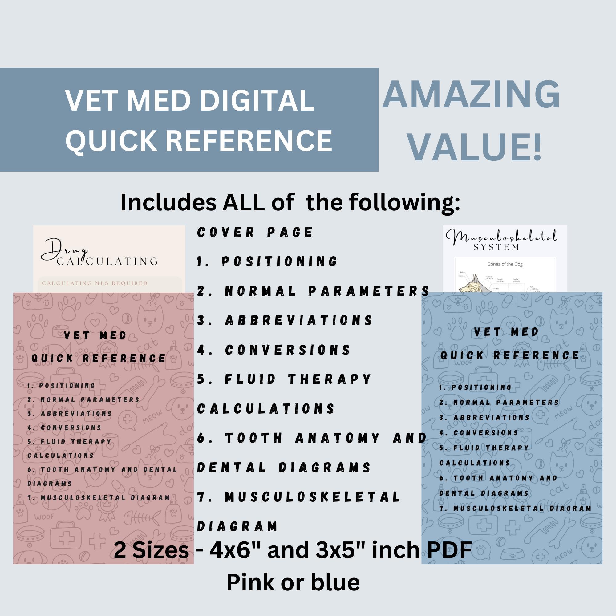Vet Med Quick Reference Guides for Veterinary Nurses, Techs and ...