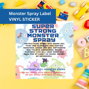 Super Strong Monster Spray Sticker. Monster Away Sticker, Put on Any ...