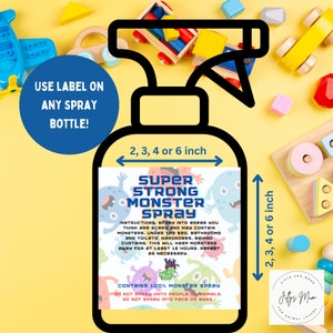 Super Strong Monster Spray Sticker. Monster Away Sticker, Put on Any ...