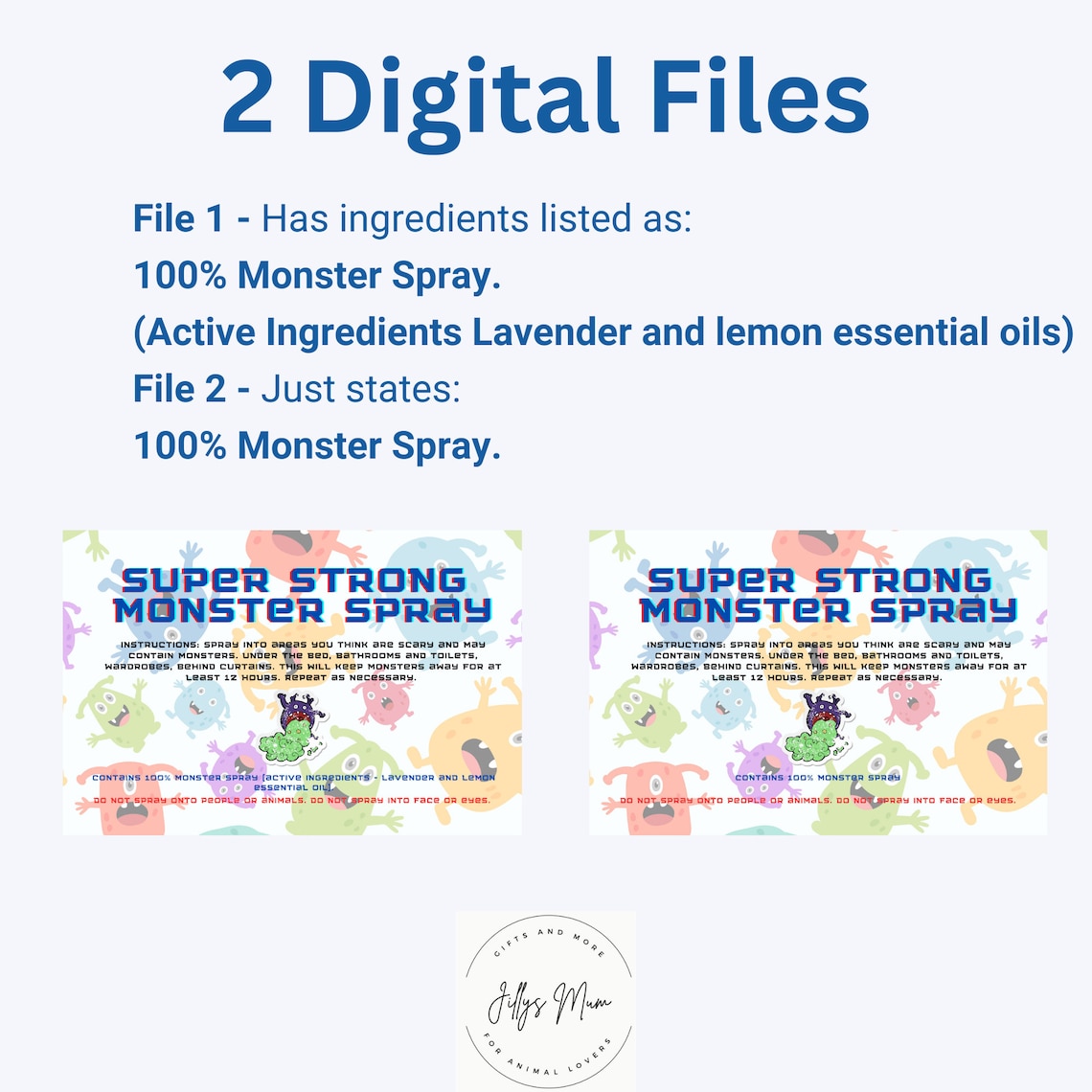 Monster Spray Label - Digital Download Label for Spray Bottle. Kids ...