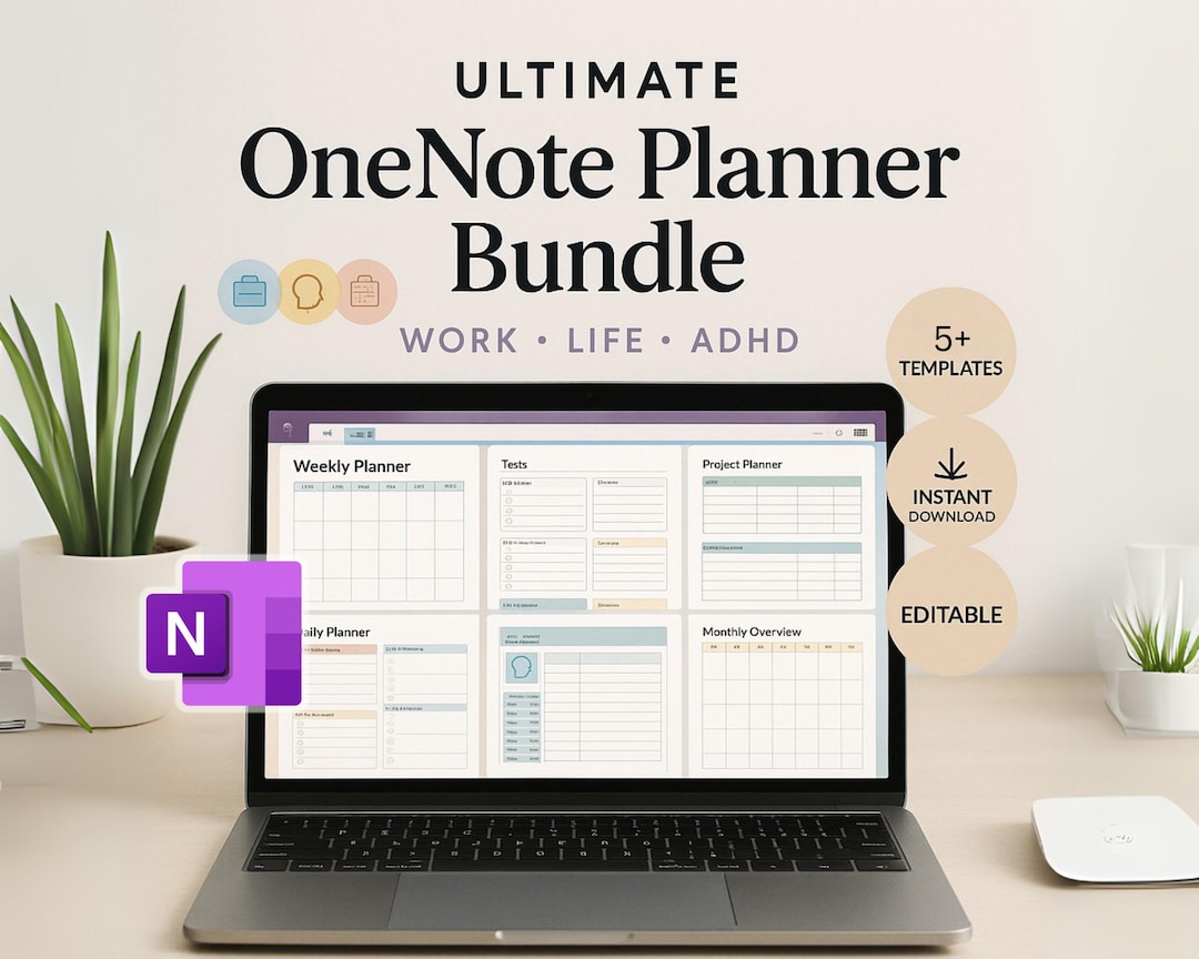 Onenote Planner Templates: Work, Life, ADHD, Business (digital Download ...