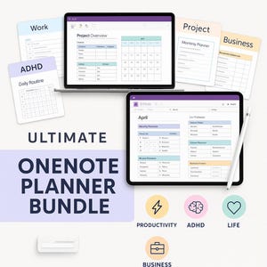 Onenote Planner Templates: Work, Life, ADHD, Business (digital Download ...