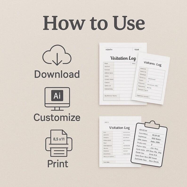 Co-parenting Visitation Log Book Printable • 6x9 & 8.5x11 • 120 Pages ...