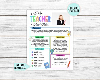 BOHO Meet the Teacher Powerpoint L Editable - Etsy